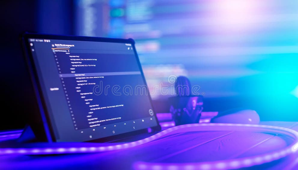 Abstract Computer Script Code. Programming Code Screen of Software Developer. Software ...