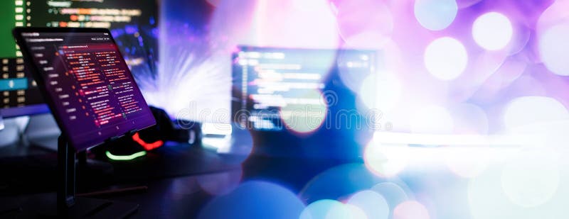 Abstract Computer Script Code. Programming Code Screen of Software ...