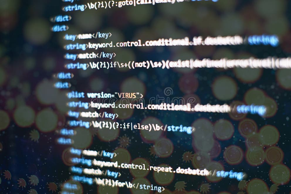 Abstract Computer Script Code. Programming Code Screen of Software ...