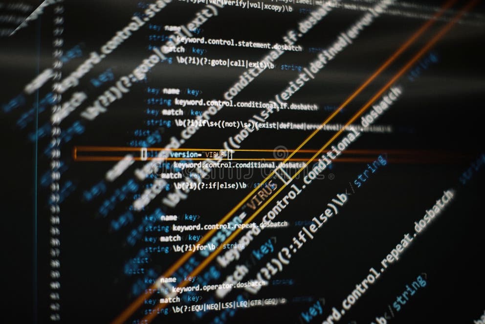 Abstract Computer Script Code. Programming Code Screen of Software ...