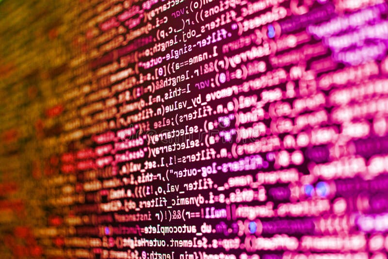 Abstract Technological Background With Digits And Lines Computer Script Coding Source Code On