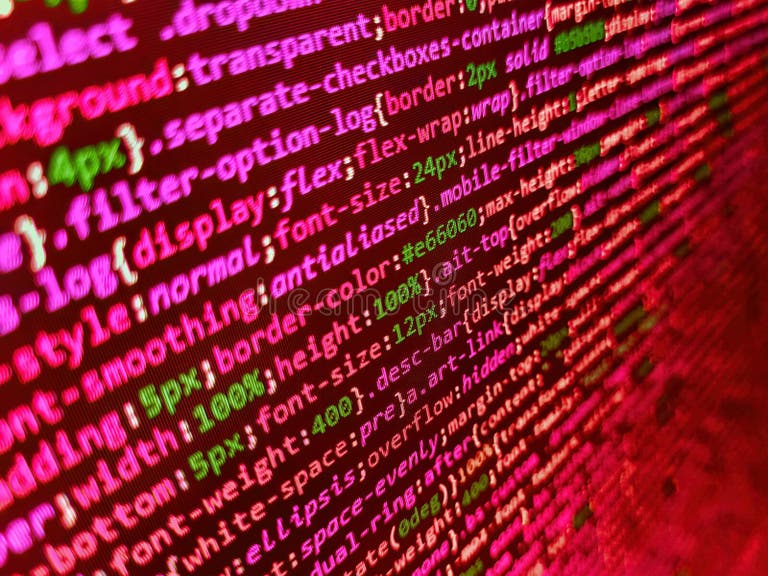 Abstract Computer Script Source Code. Modern Technologies, Web Cascading Design. Abstract Modern ...