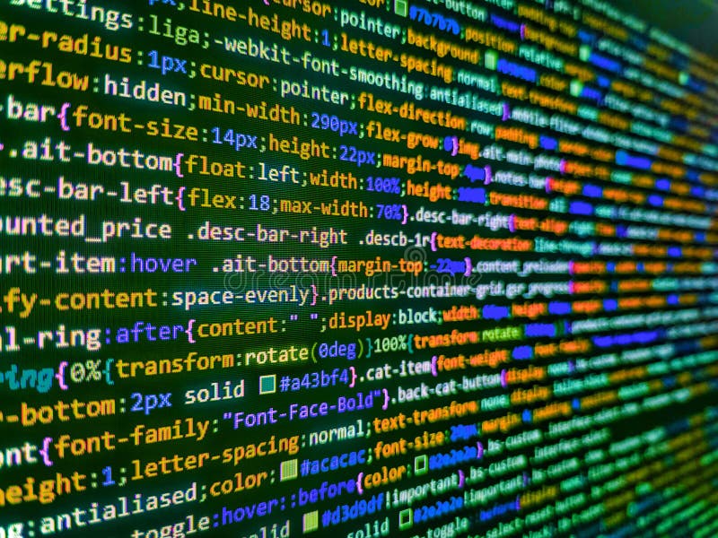 Abstract Computer Script Source Code Php Development Software Site Code Stock Image Image Of