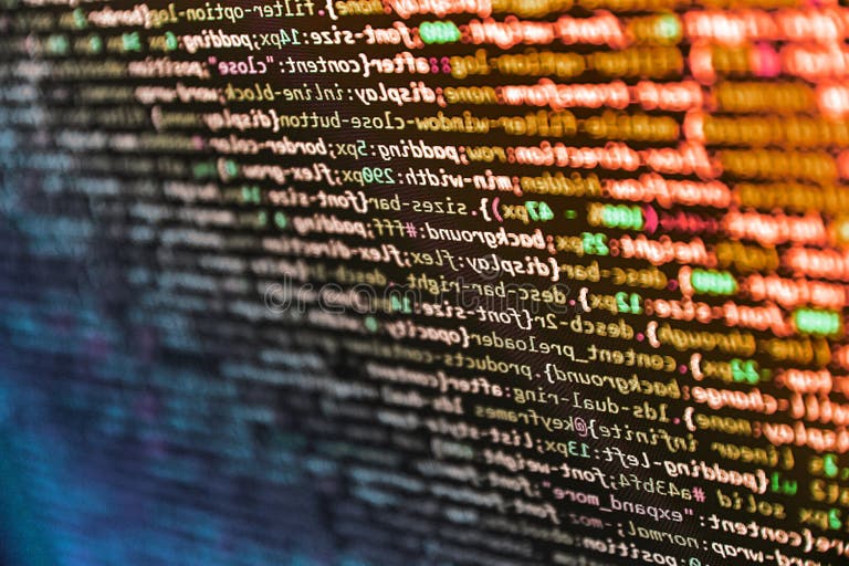 Abstract Computer Script Source Code. Web Abstract Programming and Created Virus on Laptop ...