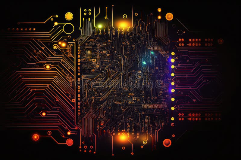 Abstract Computer Technology Background Featuring a Circuit Board ...