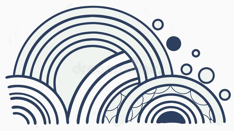 Abstract Concentric Arcs Pattern, Fluid Geometric Design, Vector Design ...