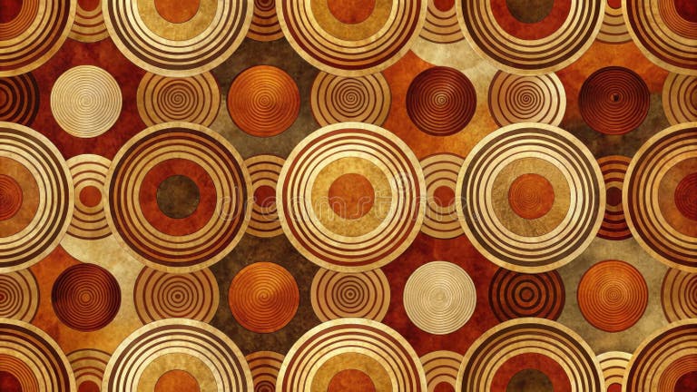 Abstract Concentric Circle Pattern Featuring Earthy Tones and Textured ...