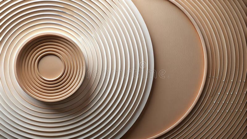 Abstract Concentric Circles in Beige and Cream Tones a Modern Design Element. Generative AI ...