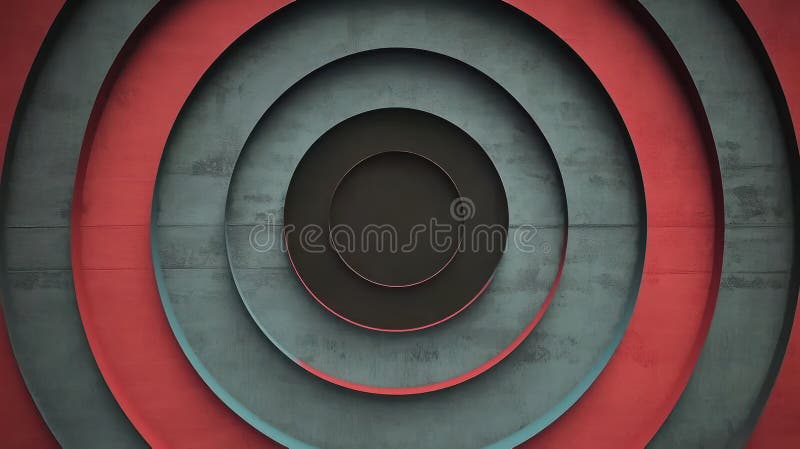 Abstract Concentric Circles in Contrasting Colors Create a Visual Depth ...