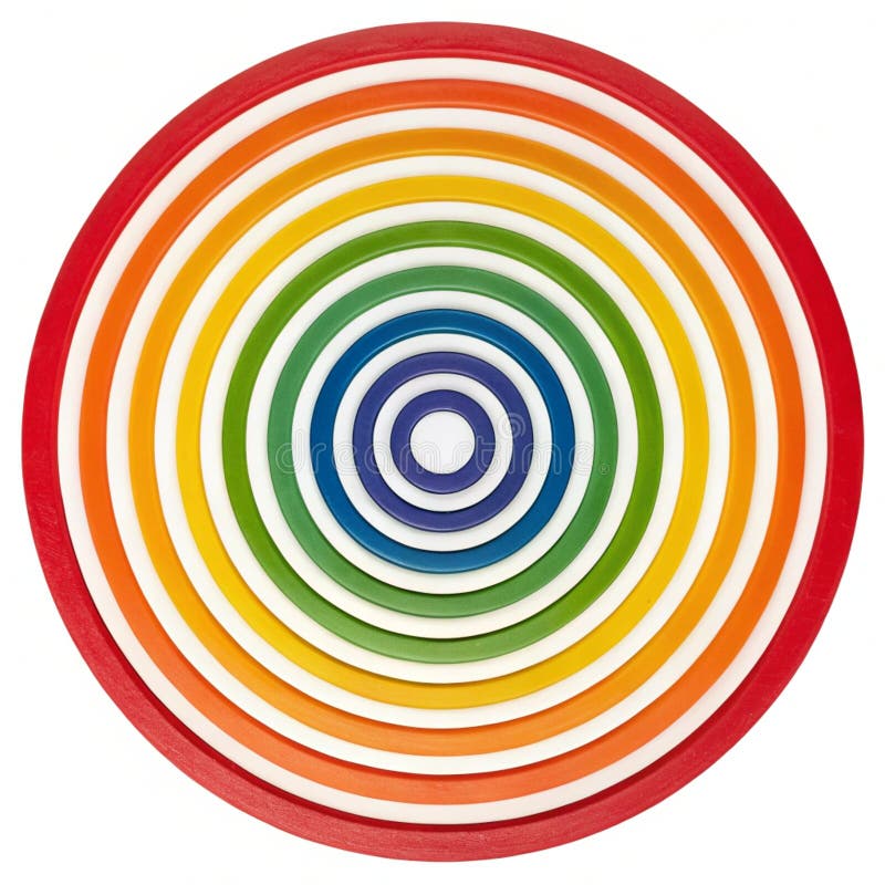 Abstract Concentric Circles Design Isolated on White Background Stock ...