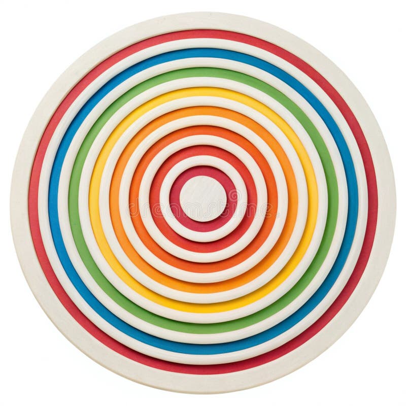 Abstract Concentric Circles Design Isolated on White Background Stock ...