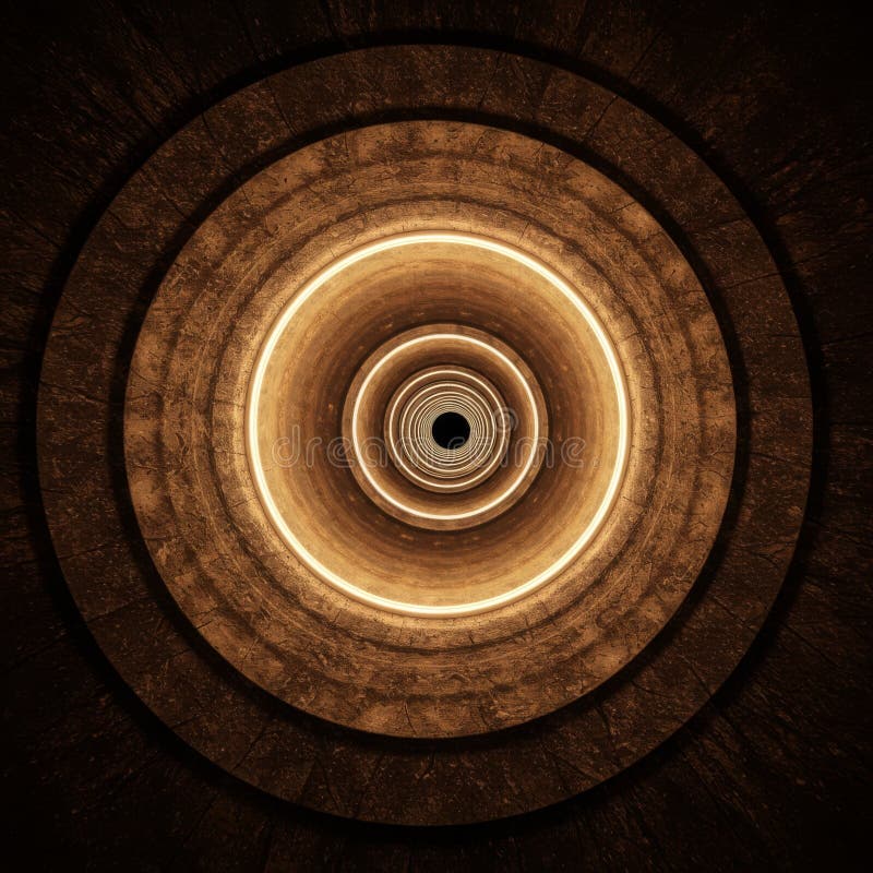 Abstract Concentric Circles with Golden Light Stock Illustration ...
