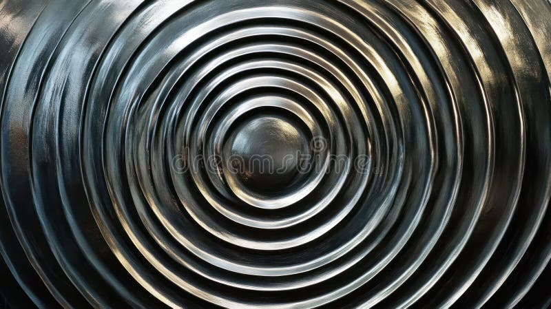 Abstract Concentric Circles, Metallic Texture, Dark Grey, Shiny Surface ...