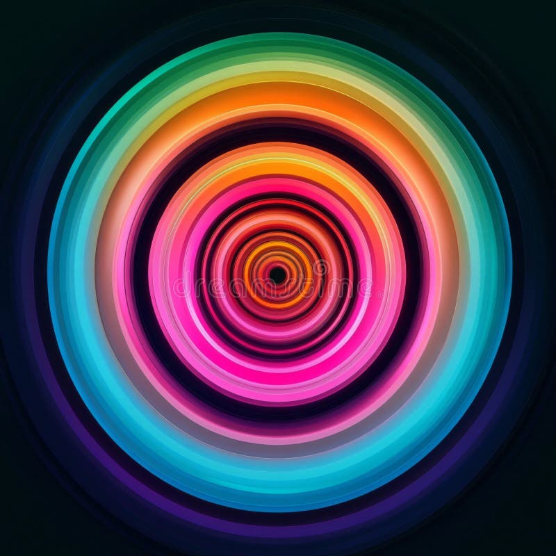 Abstract Concentric Circles with a Vibrant Rainbow Color Palette Stock ...