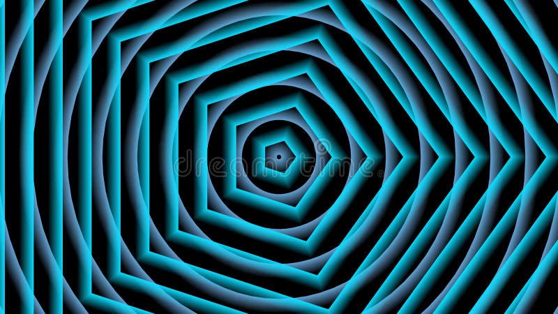 Abstract Concentric Hexagon Pattern in Blue and Black Stock Footage ...