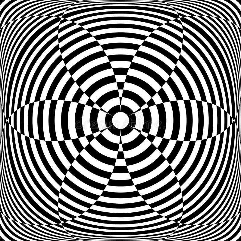 Abstract Concentric Lines Pattern with 3D Illusion Effect Stock Vector ...