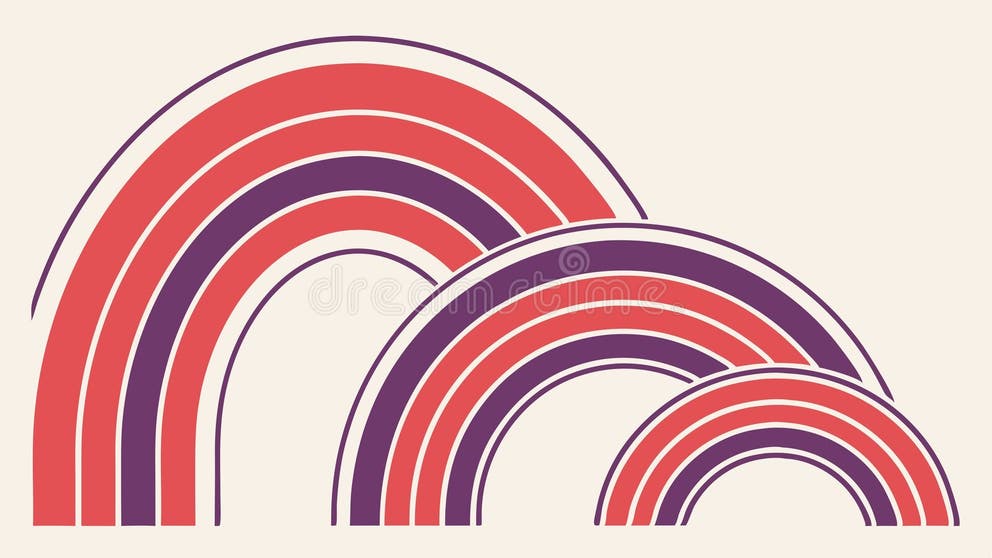 Abstract Concentric Rainbow Arches, Vibrant Modern Pattern, Vector ...