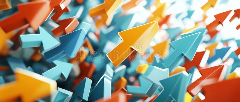An Abstract Concept is Adorned with Vibrant Hues and Arrows Pointing in ...