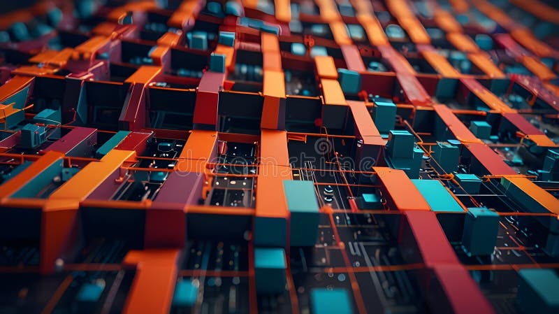 Abstract Concept of AI Learning, Represented As Shifting Geometric ...