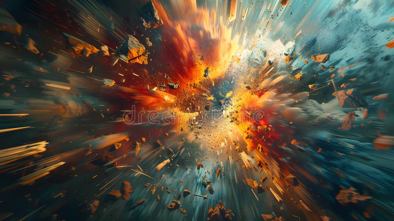 Abstract Concept Art of Ideas Colliding, Creative Thinking Stock ...