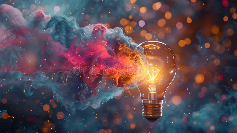 Abstract Concept Art of Ideas Colliding, Creative Thinking Stock ...