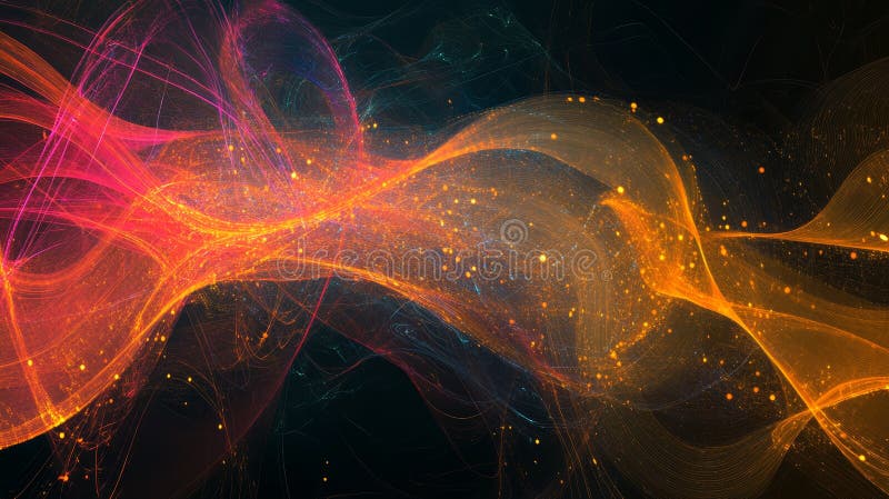 Abstract Concept of Big Data Streams with Colorful Light Trails and ...