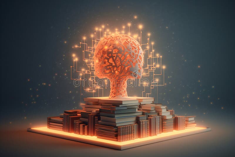 Abstract Concept with Book and Tree Brain. Stock Illustration ...
