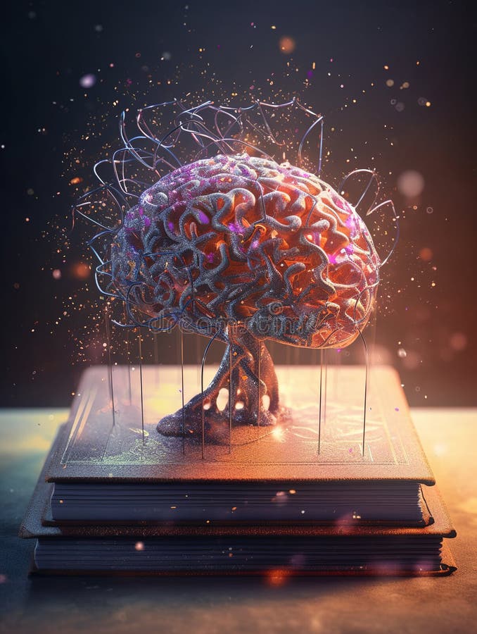 Abstract Concept with Book and Tree Brain. Stock Illustration ...