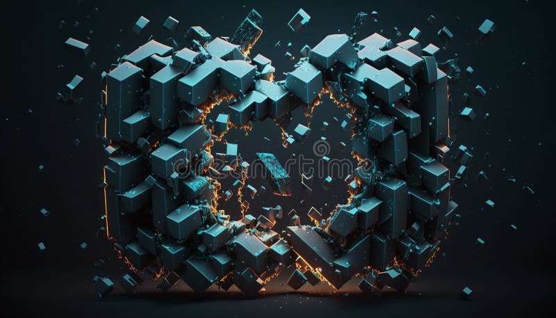 Abstract Concept of a Broken Block Chain Ai, Generative Stock Image ...