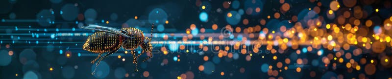 An Abstract Concept of a Bug Dissolving into Pixels Representing the ...