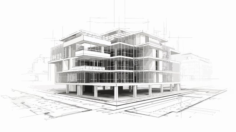 Abstract Building Planning Vector Illustration Stock Vector ...