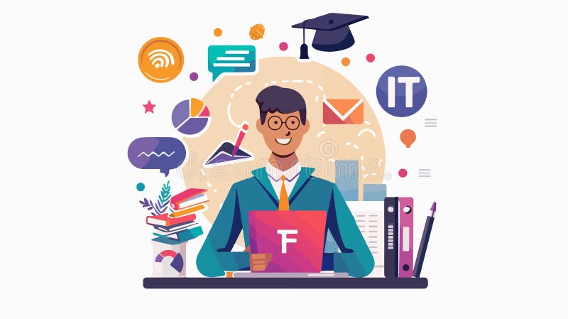 Professional it Career Abstract Vector Illustration for Technology ...