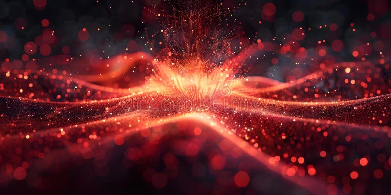 Abstract Concept of Change and Growth Depicted in Rising Red Particles ...