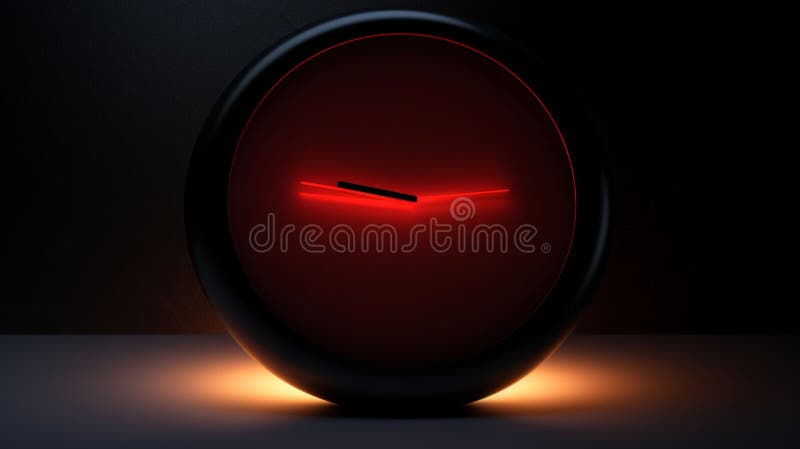 Abstract Concept Clock with Red Glowing Light. Generative Ai Stock ...