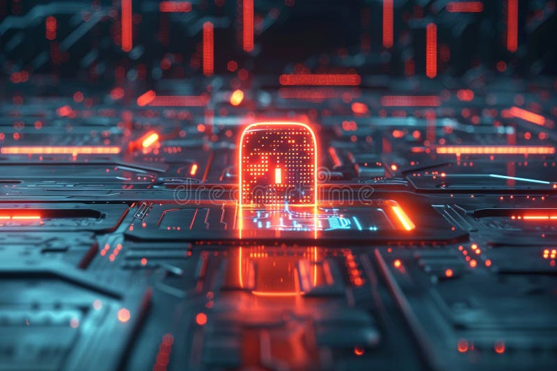 Abstract Concept of a Cybersecurity Barrier Protecting Digital ...