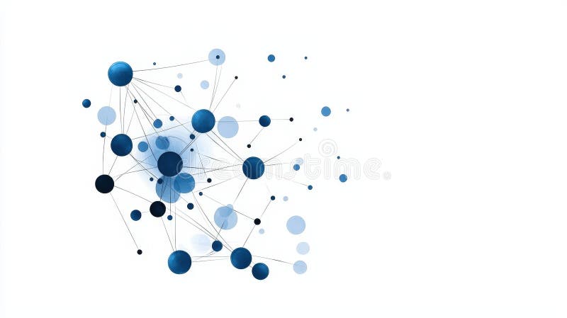Abstract Concept of Data Connections with Blue Circles and Lines on a ...