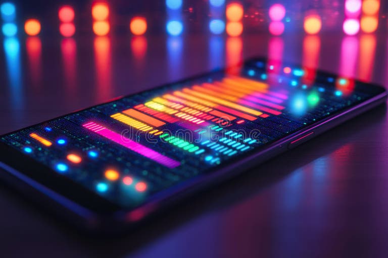 Abstract Concept of Digital Technology, a Mobile Phone Device for ...