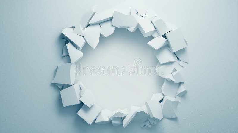 Abstract Concept of Disruptive Technology Breaking through a Geometric ...