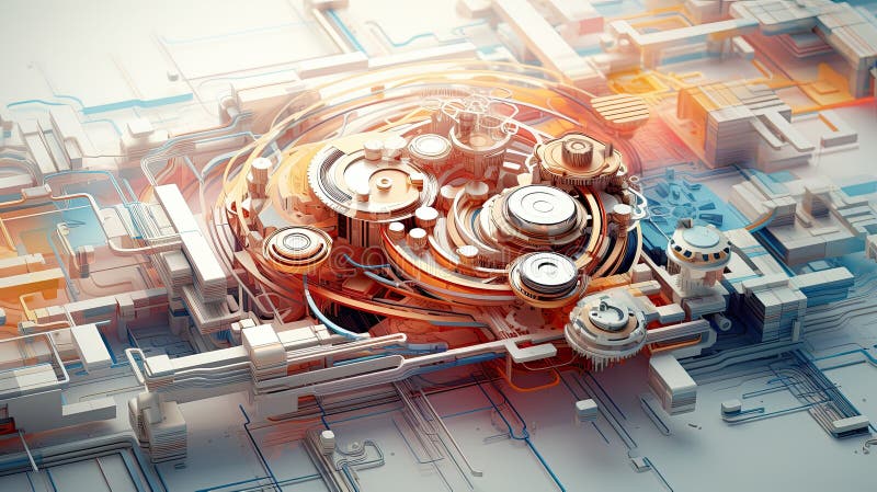 Abstract Concept of Evolving Technology, Abstract Mechanical Elements ...