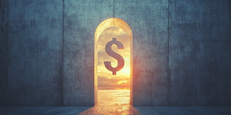 Abstract Concept of Financial Opportunity through Gateway with Dollar ...