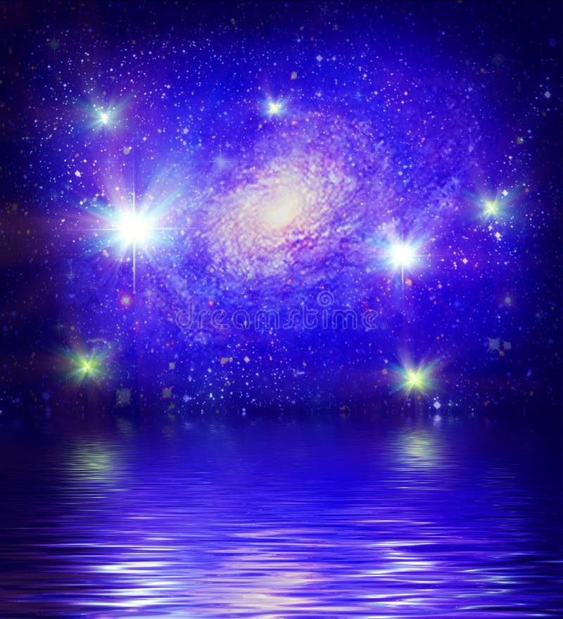 Space Galaxy Water Reflection
