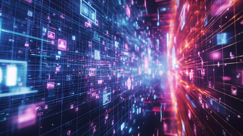 Digital Data Stream Explosion Stock Image - Image of online, futuristic ...