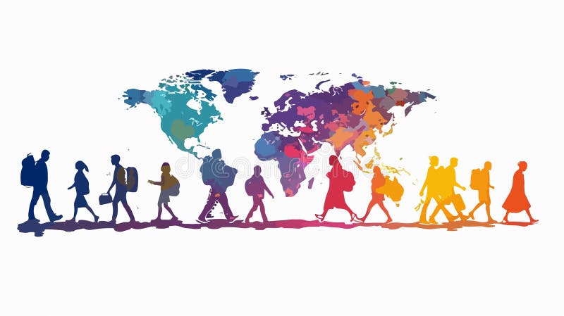 Human Migration Abstract Concept Vector Illustration Stock Illustration ...