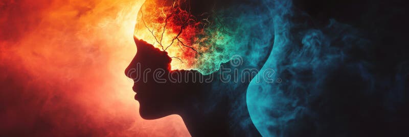 Abstract Concept of Human Mind with Vibrant Neural Energy and Color ...