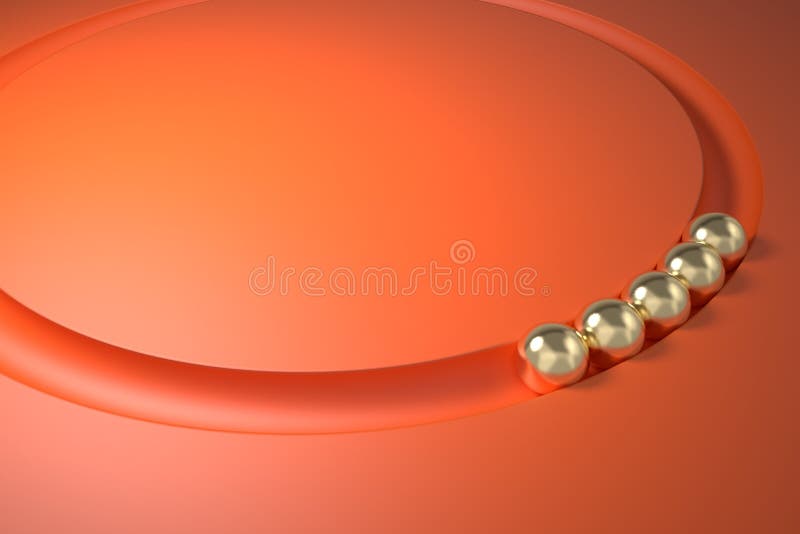 Abstract Concept Illustration, Gold Ball on Grooved Track Racing. 3D ...