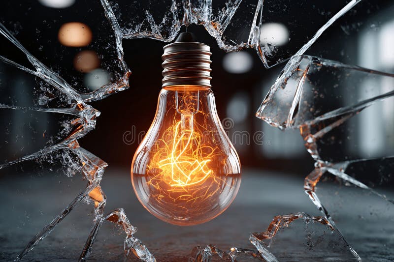 Abstract Concept of Innovation As Glowing Idea Circuit Breaking through ...