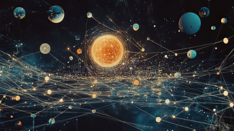 Abstract Concept of IoT Connections in a Digital Network Universe Stock ...