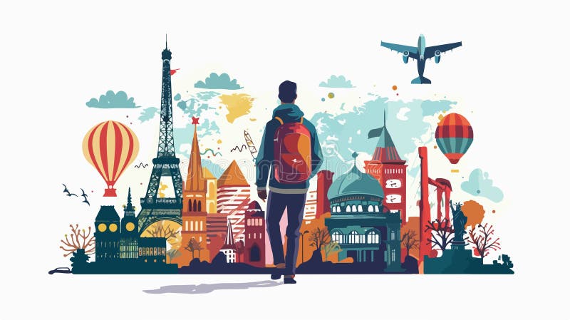 Abstract Vector Illustration of Leaving a Country Concept Stock Vector ...