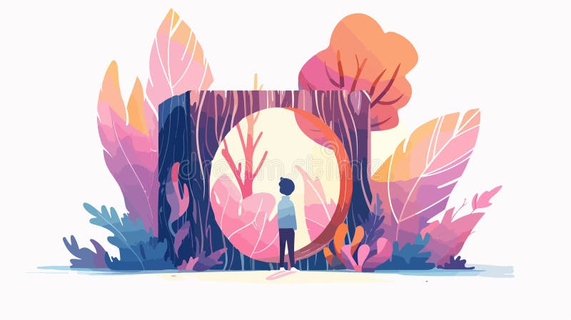 Professional Abstract Concept Vector Illustration for Log Out Purpose ...