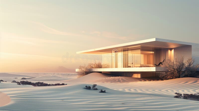 This Abstract Concept of a Modern House Blends into the Sandy ...
